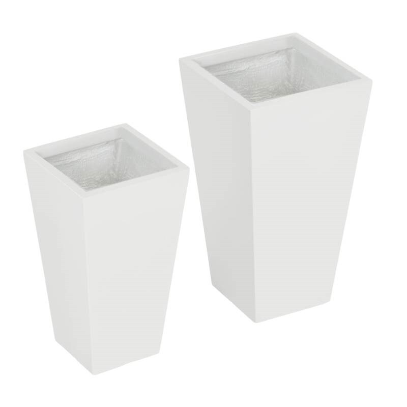Magnesium Oxide Stackable Outdoor Planter Set of 2 with Drainage Holes ...