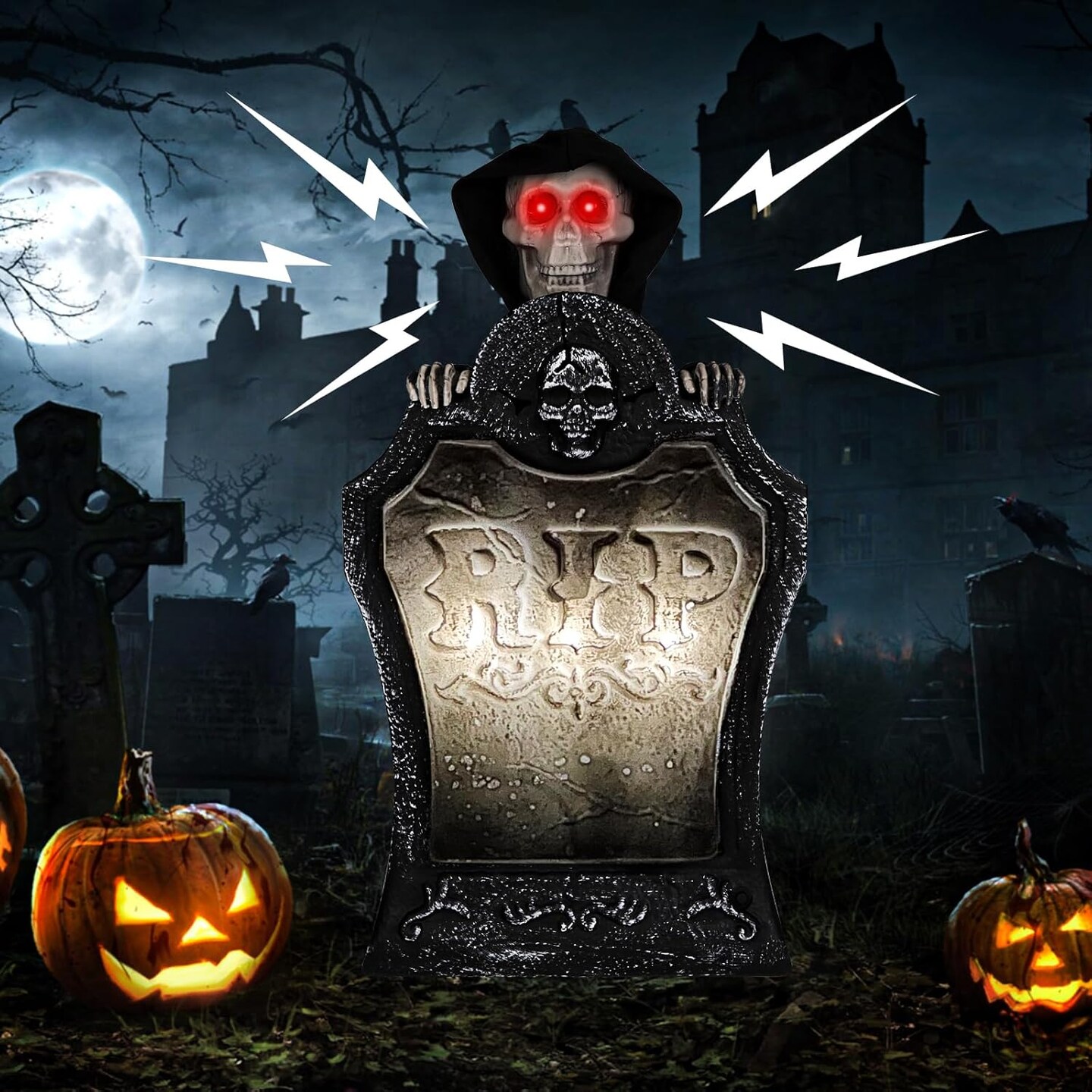 Animated Halloween Tombstone Decoration, Lighted Gravestone | Michaels
