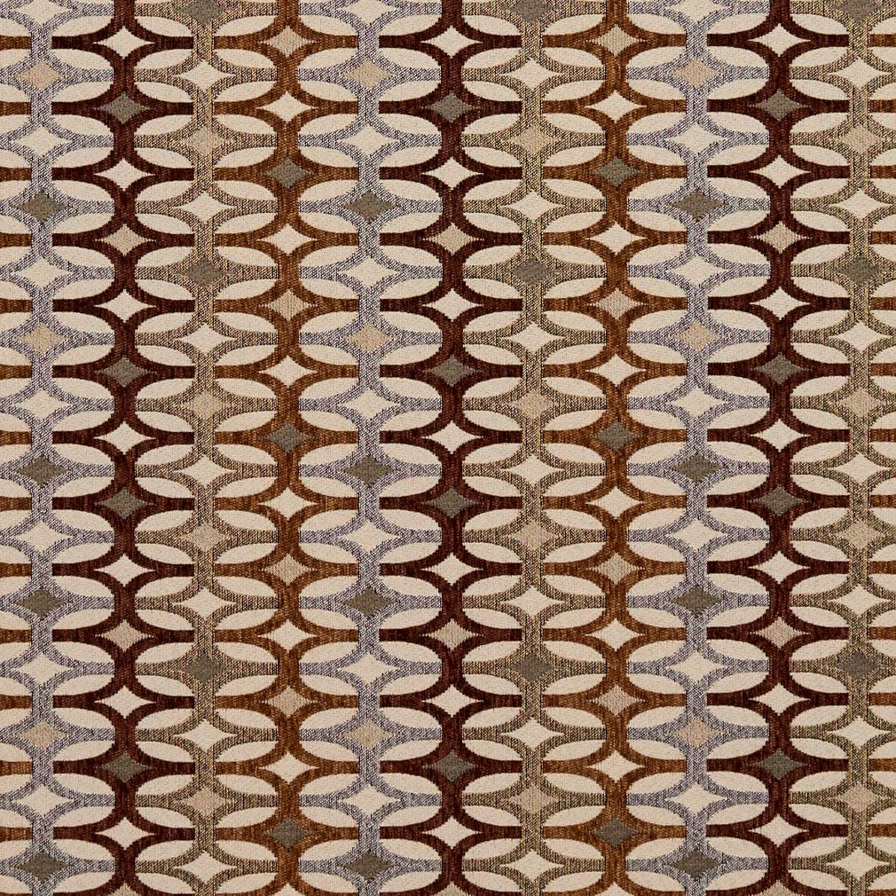 Brown Abstract Geometric Woven Pattern Upholstery Fabric by The Yard ...