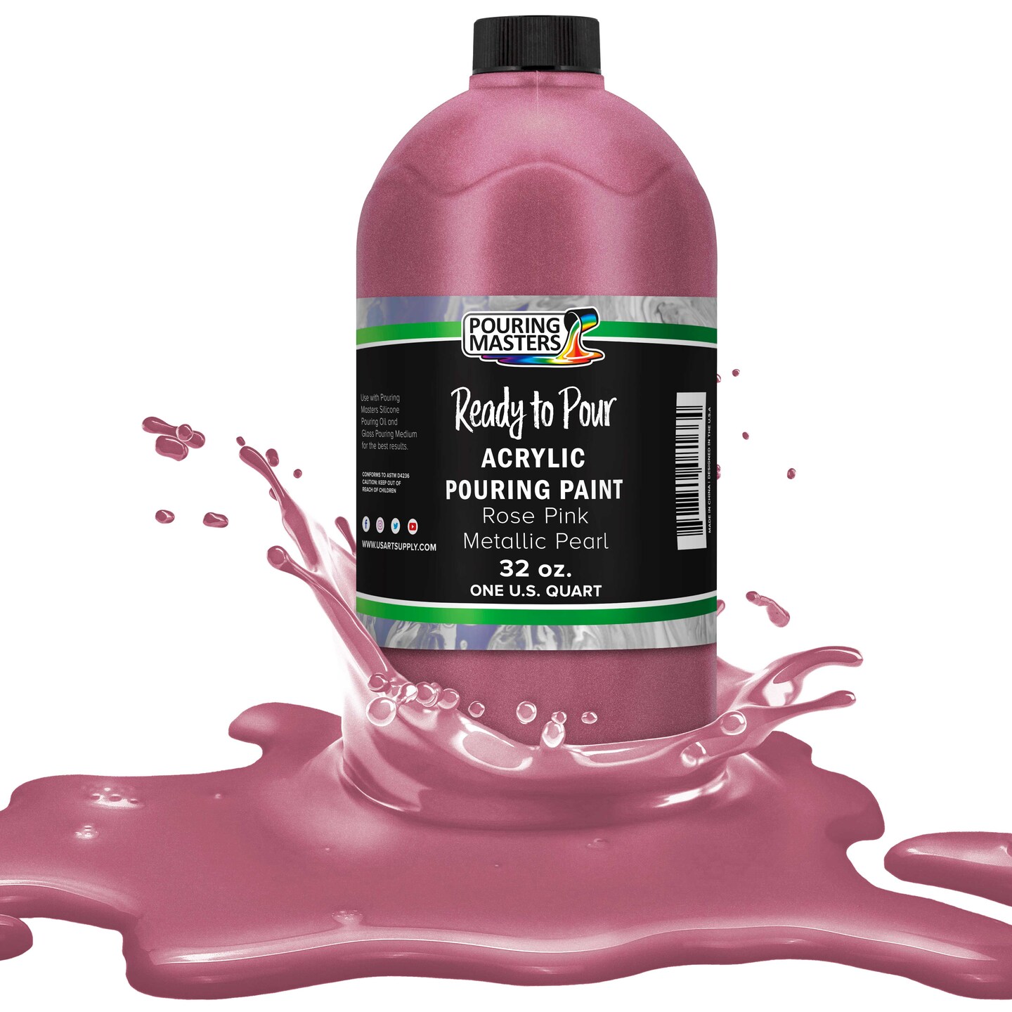 Pouring Masters Rose Pink Metallic Pearl Ready to Pour Acrylic Pouring ...