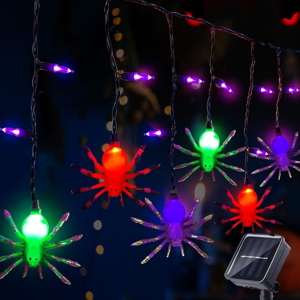 Solar Halloween Spider String Lights | Michaels