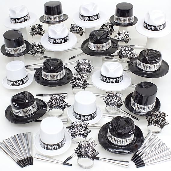 New Year’s Eve Party Wearable Kit – Assorted Colors & Counts – NYE Hats ...