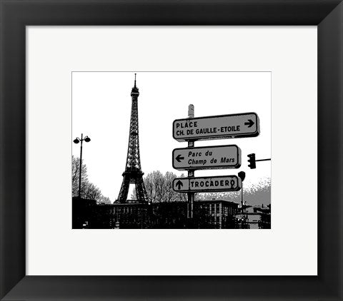 Framed Art Photograph of street signs in Paris Wall Decor 18x24 Artwork ...