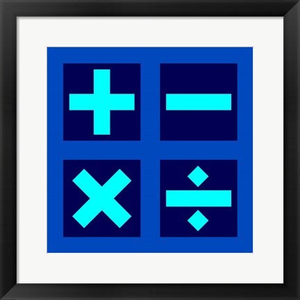 Framed Art Math Symbols Square - Blue Wall Decor 18x24 Artwork | Michaels