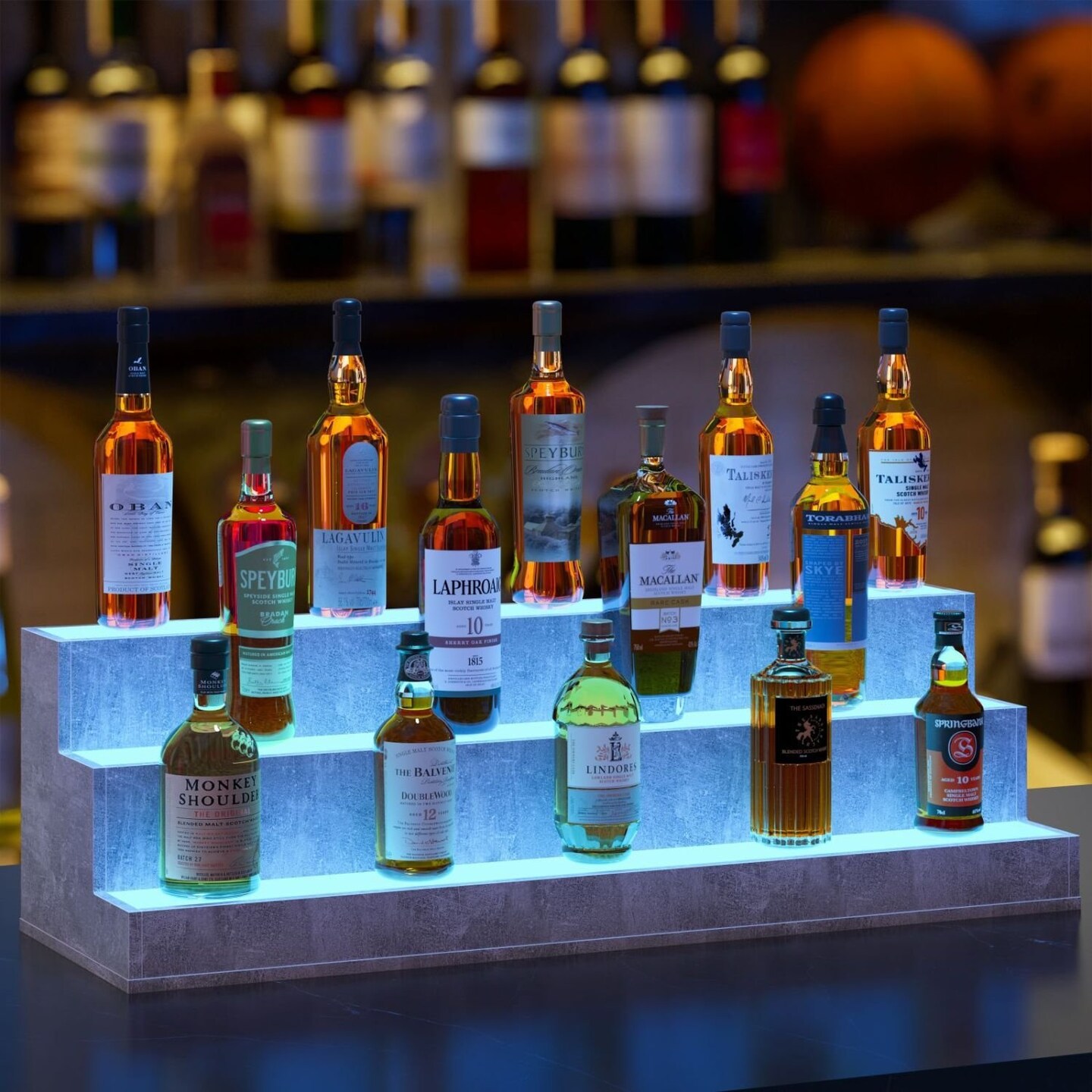 Edge Collections – 37 Inch – LED Lighted Liquor Bottle Display Shelf ...