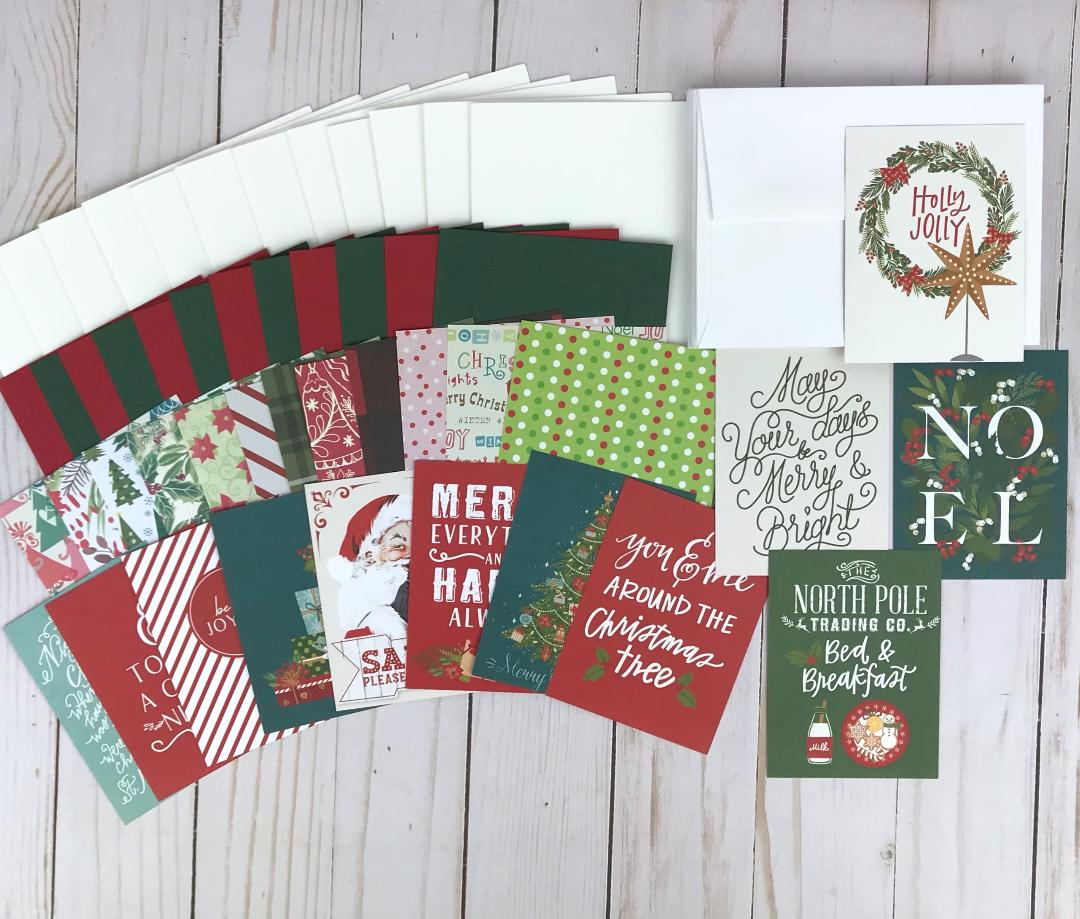 Christmas Card Making Kit for Adults to DIY 10 Holiday Cards, Easy ...