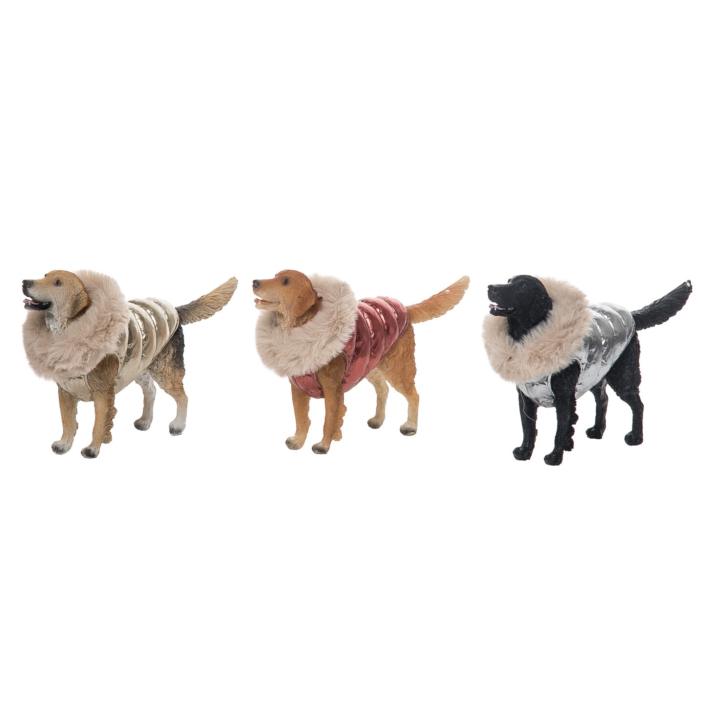 Resin Puffy Coat Dog Figurine Set of 3 Christmas Decor | Michaels