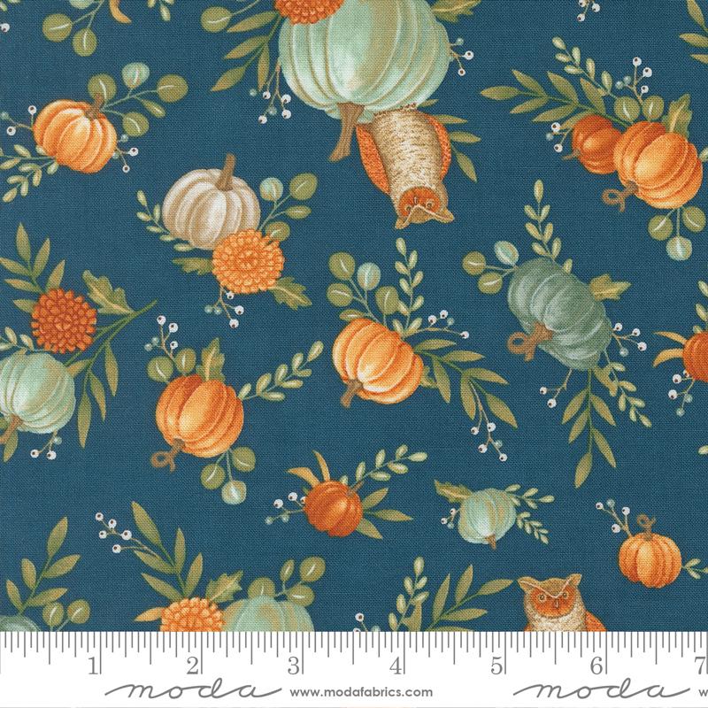 Fabric Moda Harvest Night Fall Allover Pumpkins I Love Fall Most of All ...