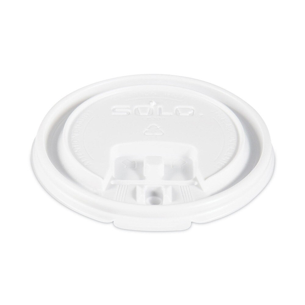 SOLO Lift Back and Lock Tab Lids for 8 oz. Cups - White (1000/Carton ...