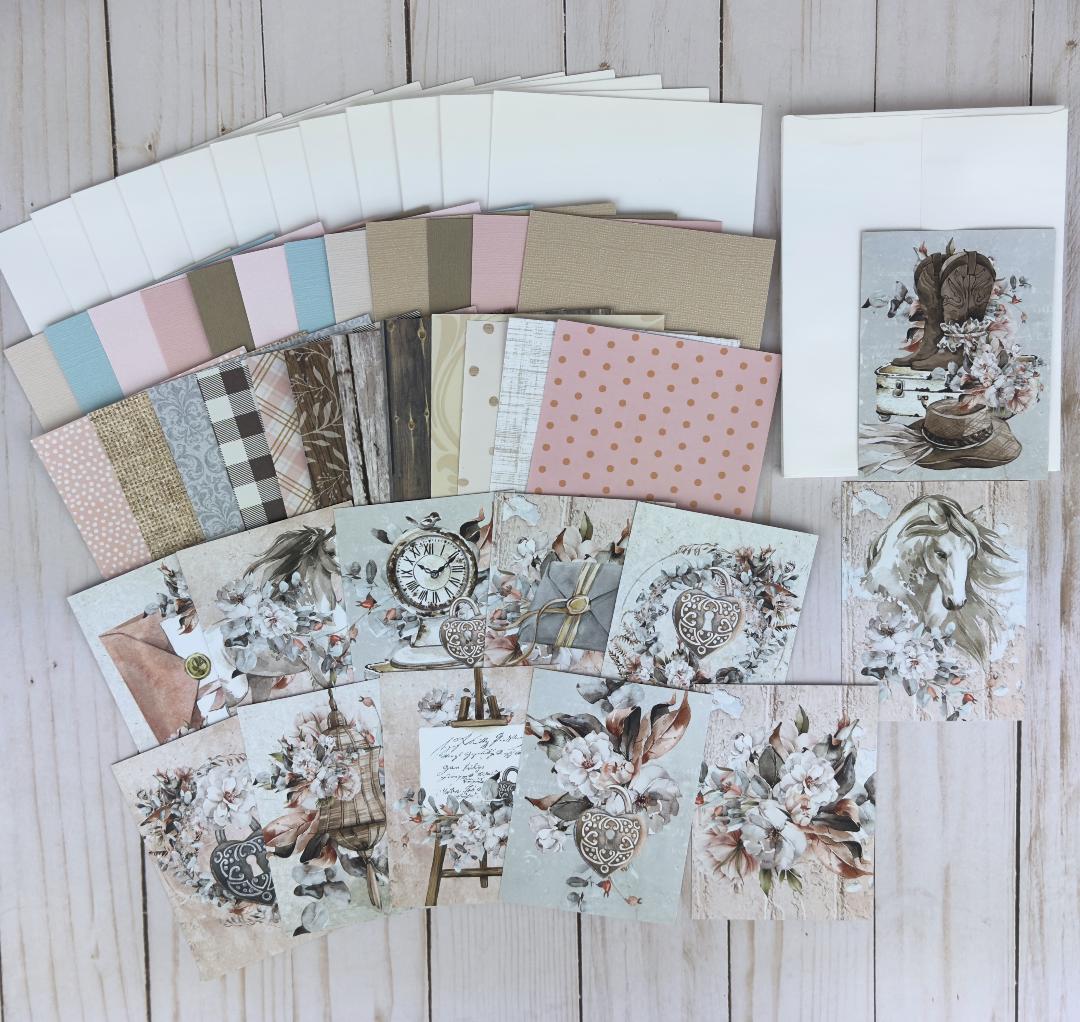 Western Card Making Kit for Adults to DIY 12 Horse Greeting Cards ...