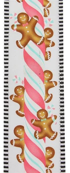 RG Ribbon: 2.5" Pastel Gingerbread Kids Peppermint Twist Ribbon with ...