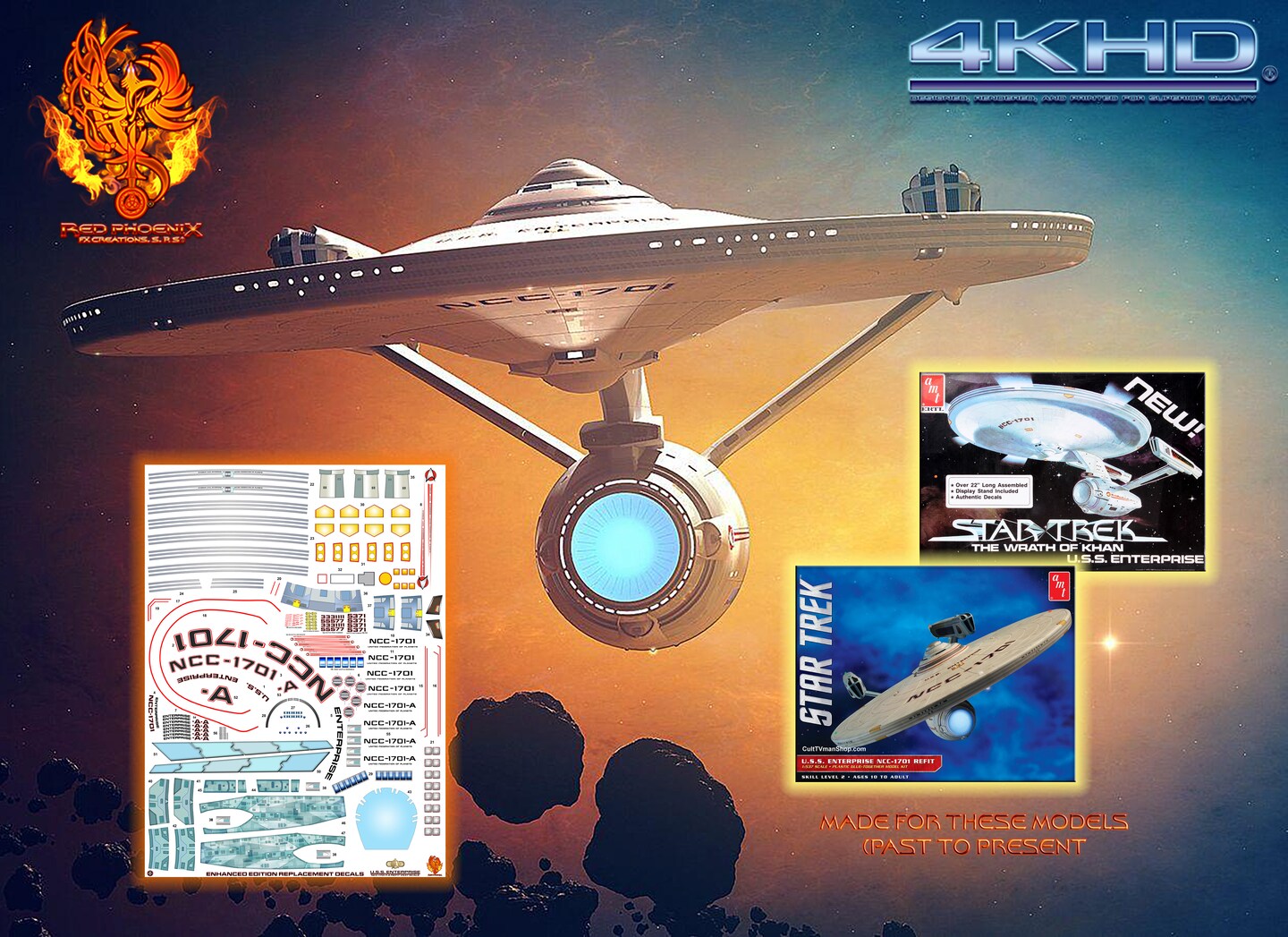 U.S.S. Enterprise Refit NCC 1701 Refit 1-537 Scale Registry-Strongback ...