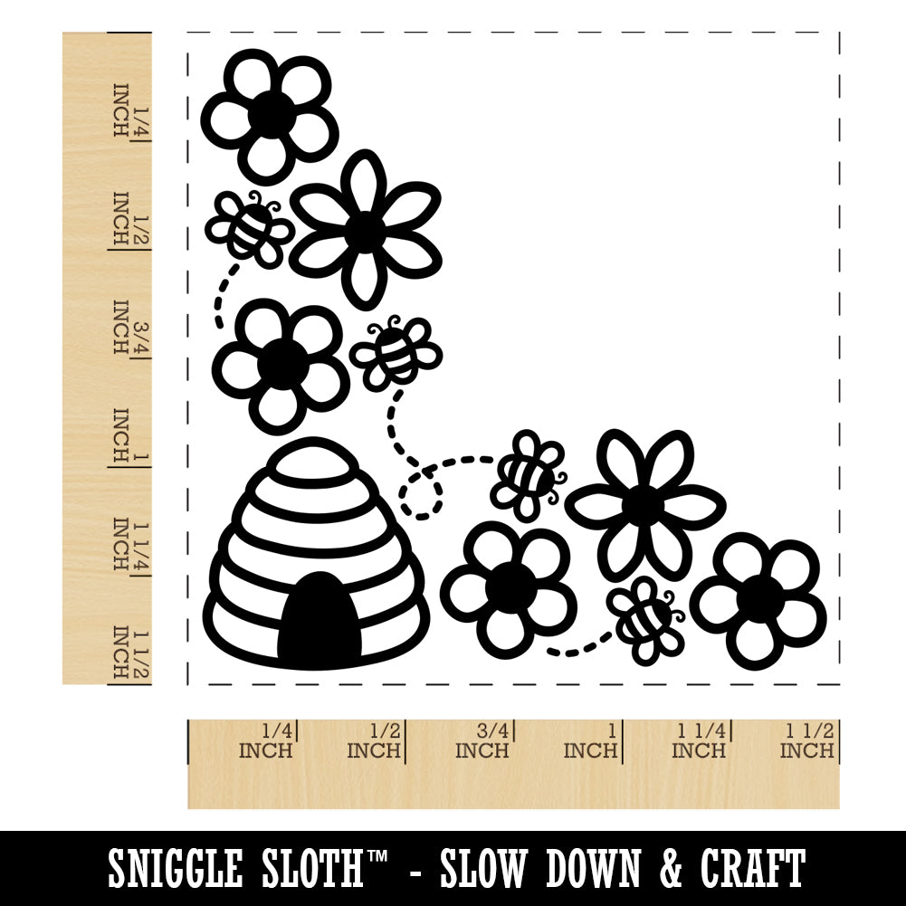 Flowers and Bees Corner Self-Inking Rubber Stamp Ink Stamper | Michaels
