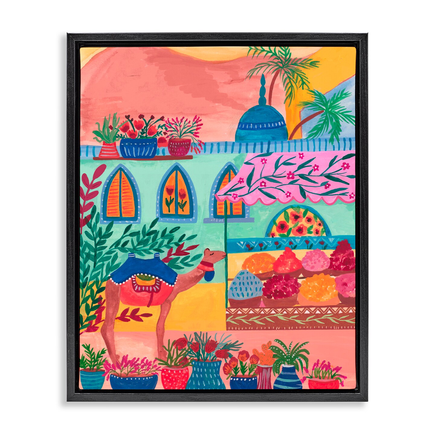 Stupell Industries Exotic Egypt Camel Floating Frame, design by Nabeela ...