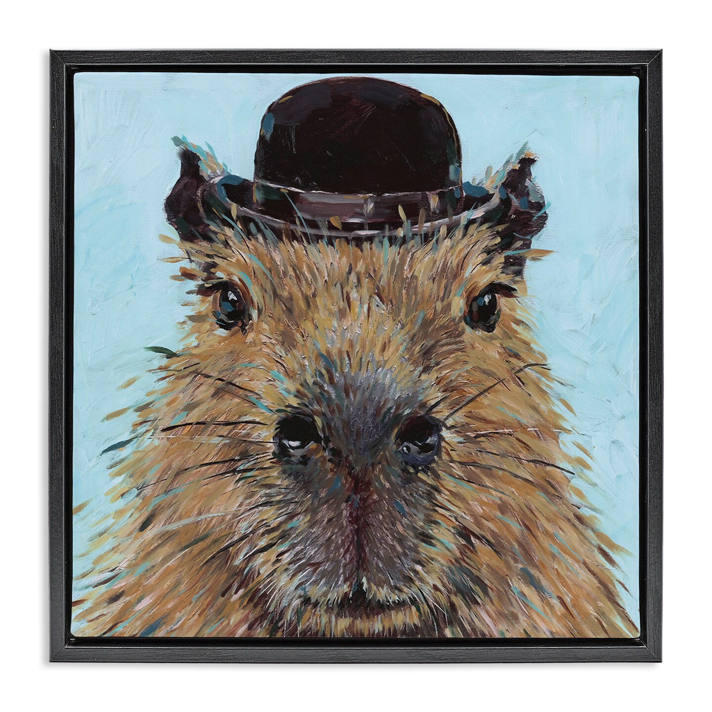 Stupell Industries Closeup Capybara with Hat Floating Frame, design by ...