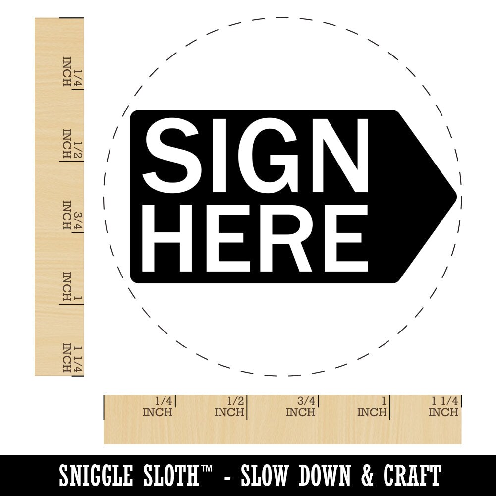 Sign Here Rubber Stamp for Stamping Crafting Planners, Size: 1-1/4 Inch ...