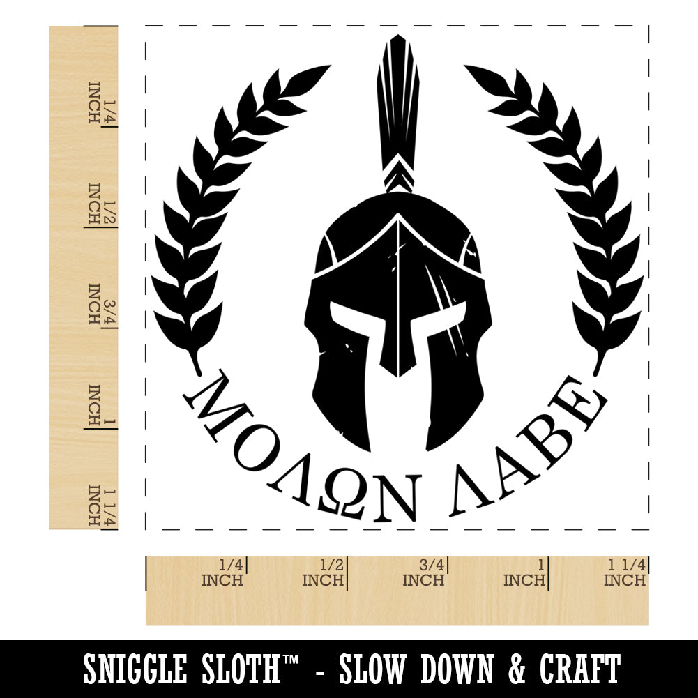 Molon Labe Spartan Helmet Come and Take It Square Rubber Stamp for ...