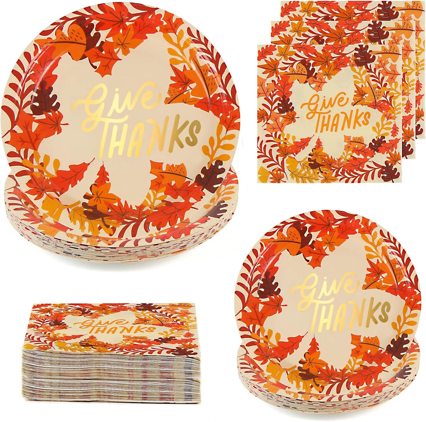 96 Pack Thanksgiving Paper Plates(Gold)9 x 9 x 1 inches | Michaels