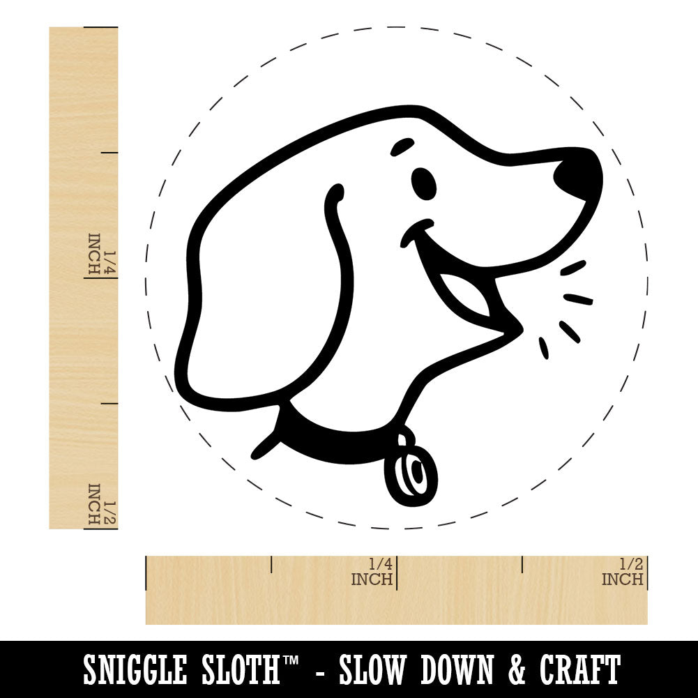 Cute Barking Dog Puppy Side Profile Self-Inking Rubber Stamp for ...