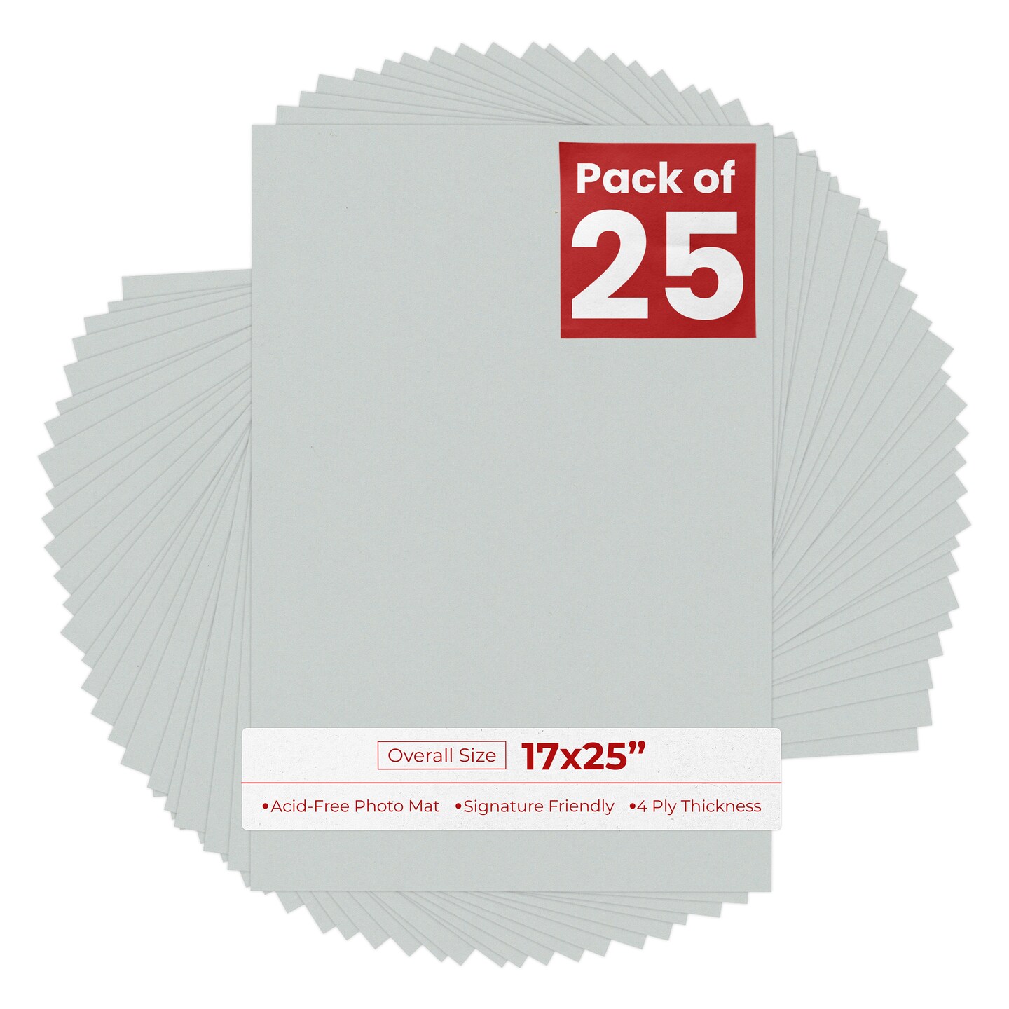 Gray 17x25 Uncut Mat Board - Blank Sheets, No Opening, Color: Grey ...