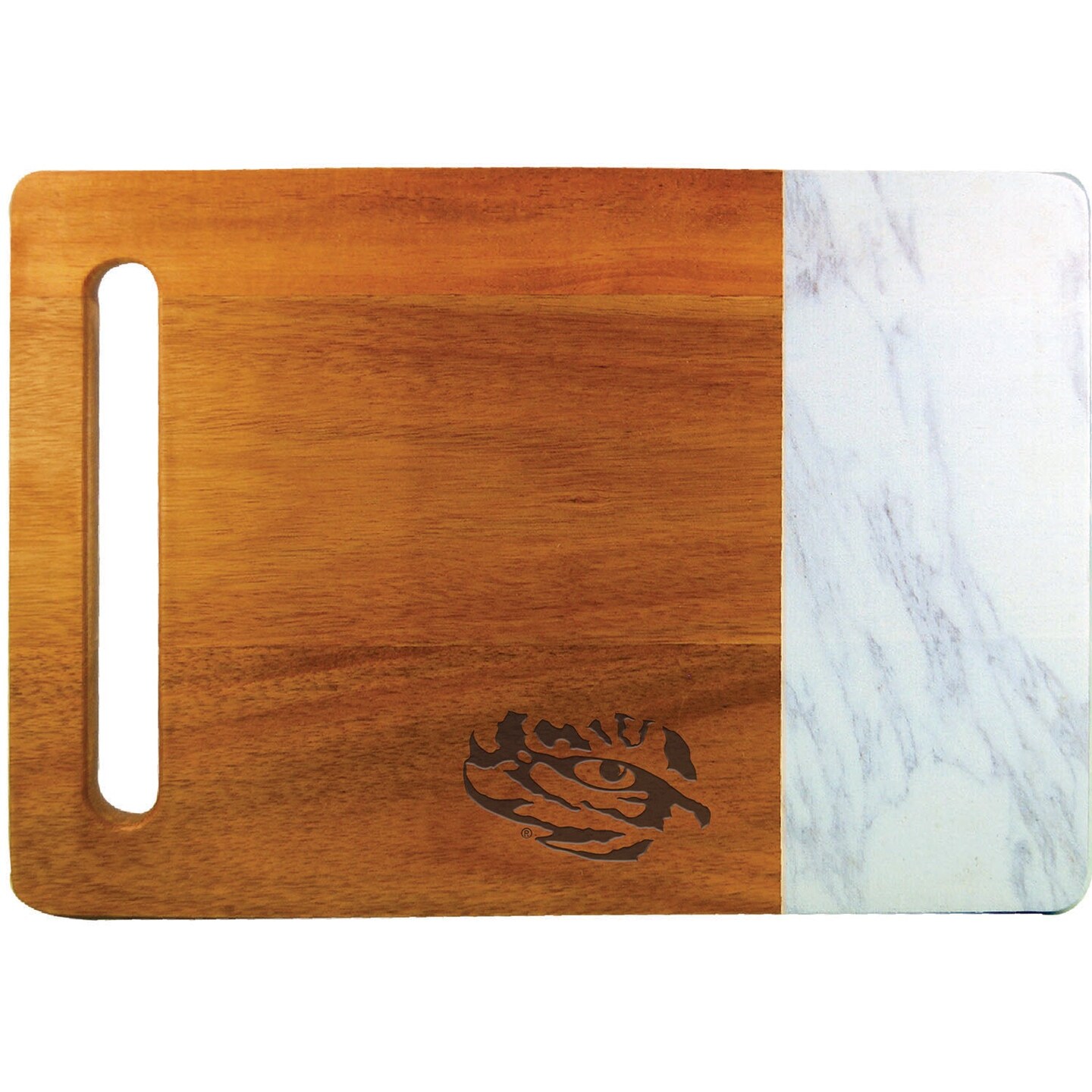 Acacia Cutting & Serving Board with Faux Marble | LSU Tigers | Michaels
