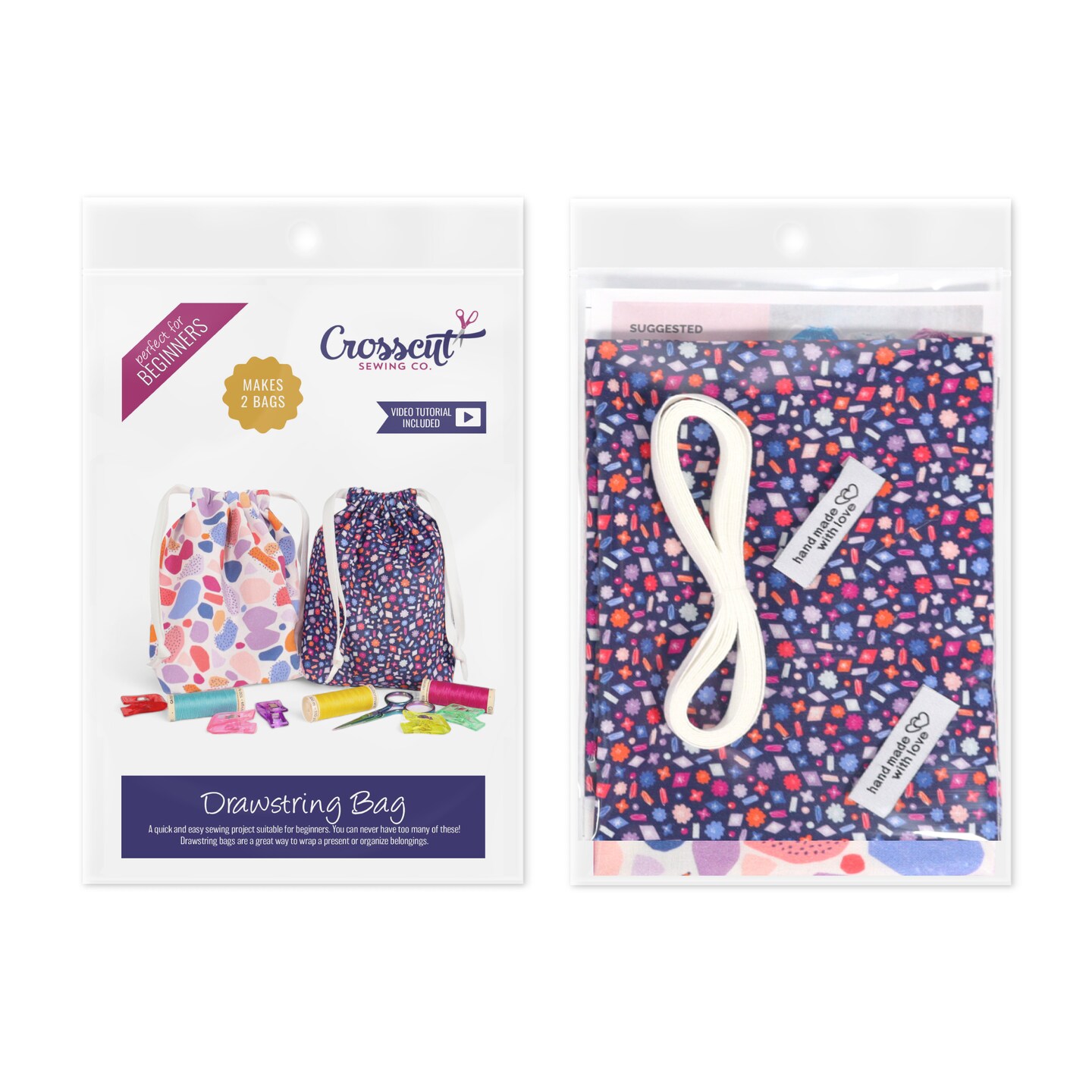 Crosscut Sewing Co.® Drawstring Bag Sewing Kit - Beginner Sewing ...
