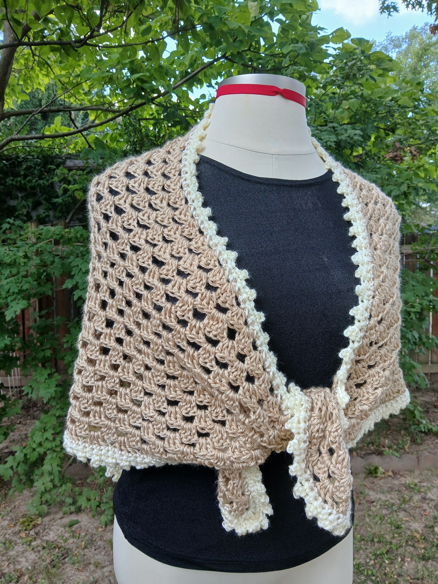 Beige Triangle Shawl Cover-up Wrap | MakerPlace by Michaels