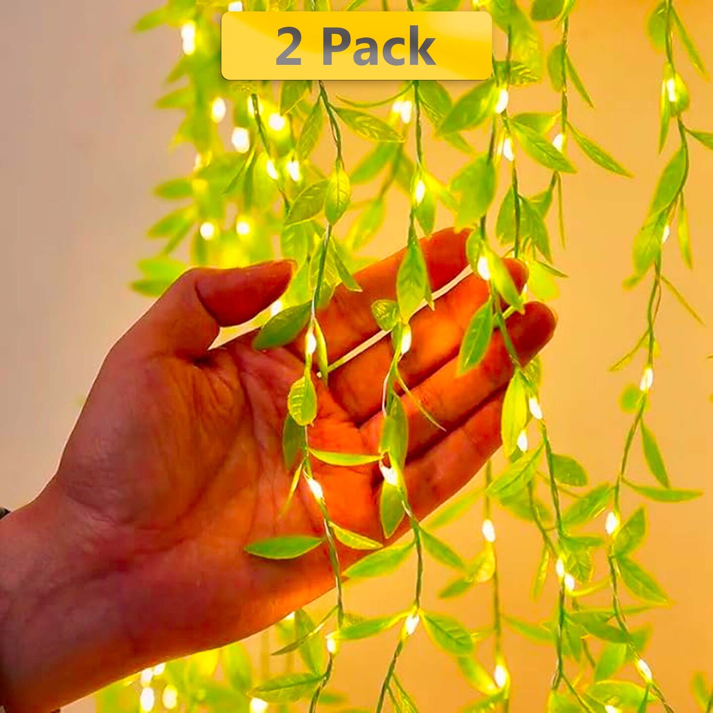 96 LED Fairy Light Curtain with Green Leaf Vine For Halloween | Michaels