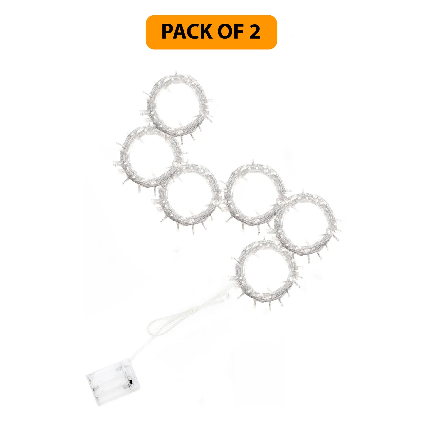 Spooky Glow 96 LED 6 Strand Curtain Light Battery Operated for ...