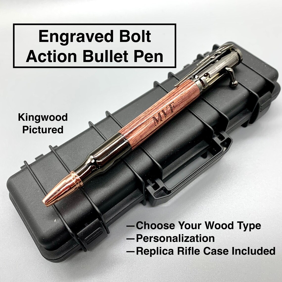 Bolt Action Bullet Pen and Case | Engraving Included | Stocking Stuffer ...