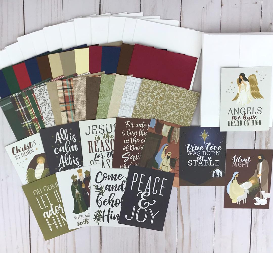 Religious Christmas Card Kit DIY, Card Making Kit for Adults, Holiday ...