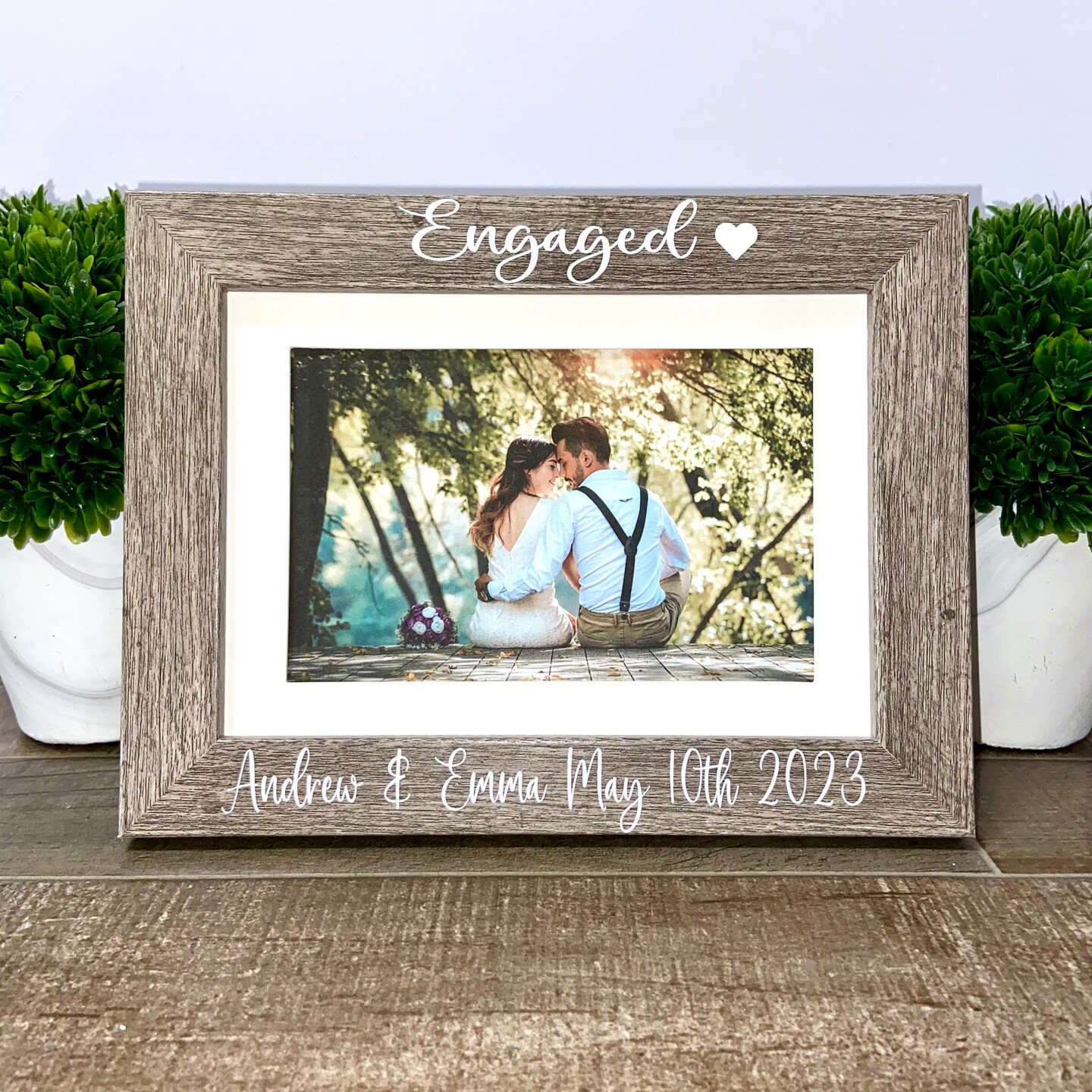 Engagement personalized picture frame, Engagement gift, personalized ...