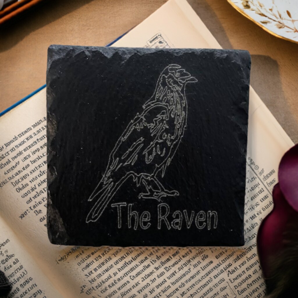 Slate Coaster The Raven Barware Drinkware 4x4 Slate Coaster ...