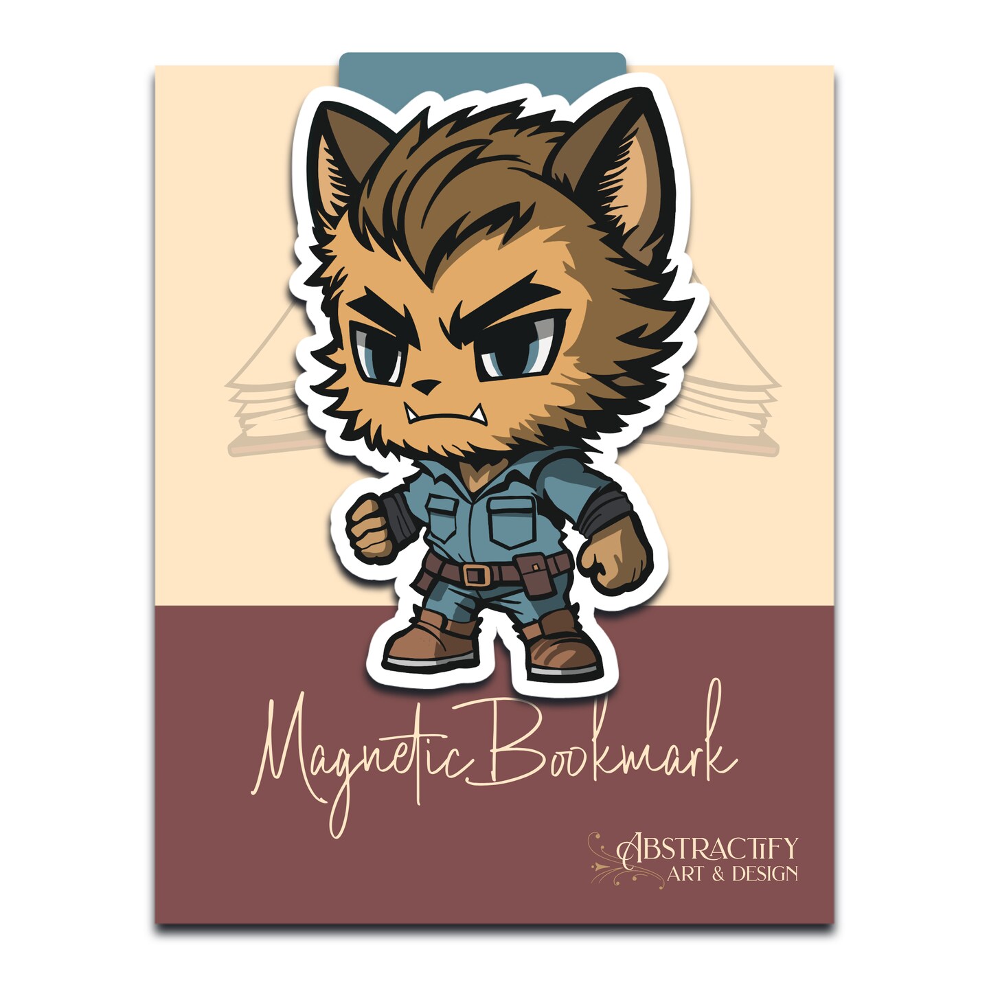 Cute Chibi Werewolf Magnetic Bookmark | Adorable Monster Design | Book ...