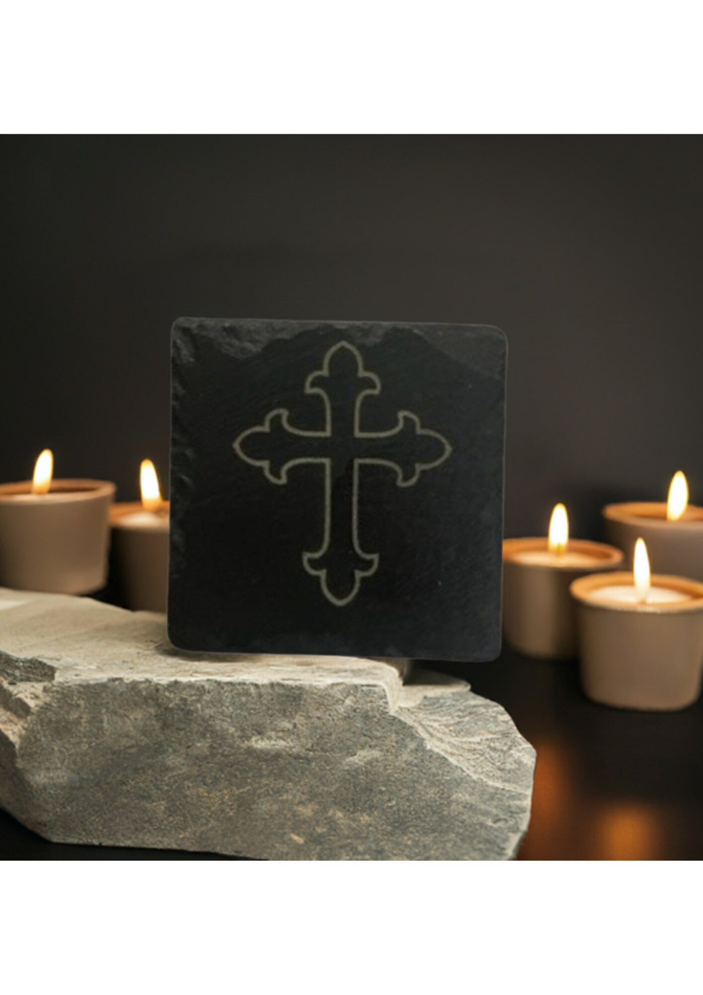 Slate Coaster Renaissance Cross Barware Drinkware 4x4 Slate Coaster ...