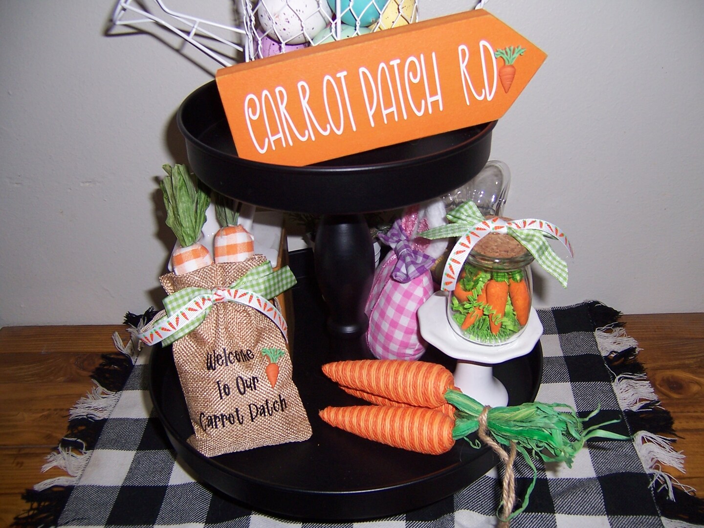 Carrots mini Jar, Carrot patch mini burlap sack, Spring decor, Easter Tiered tray, Spring ...