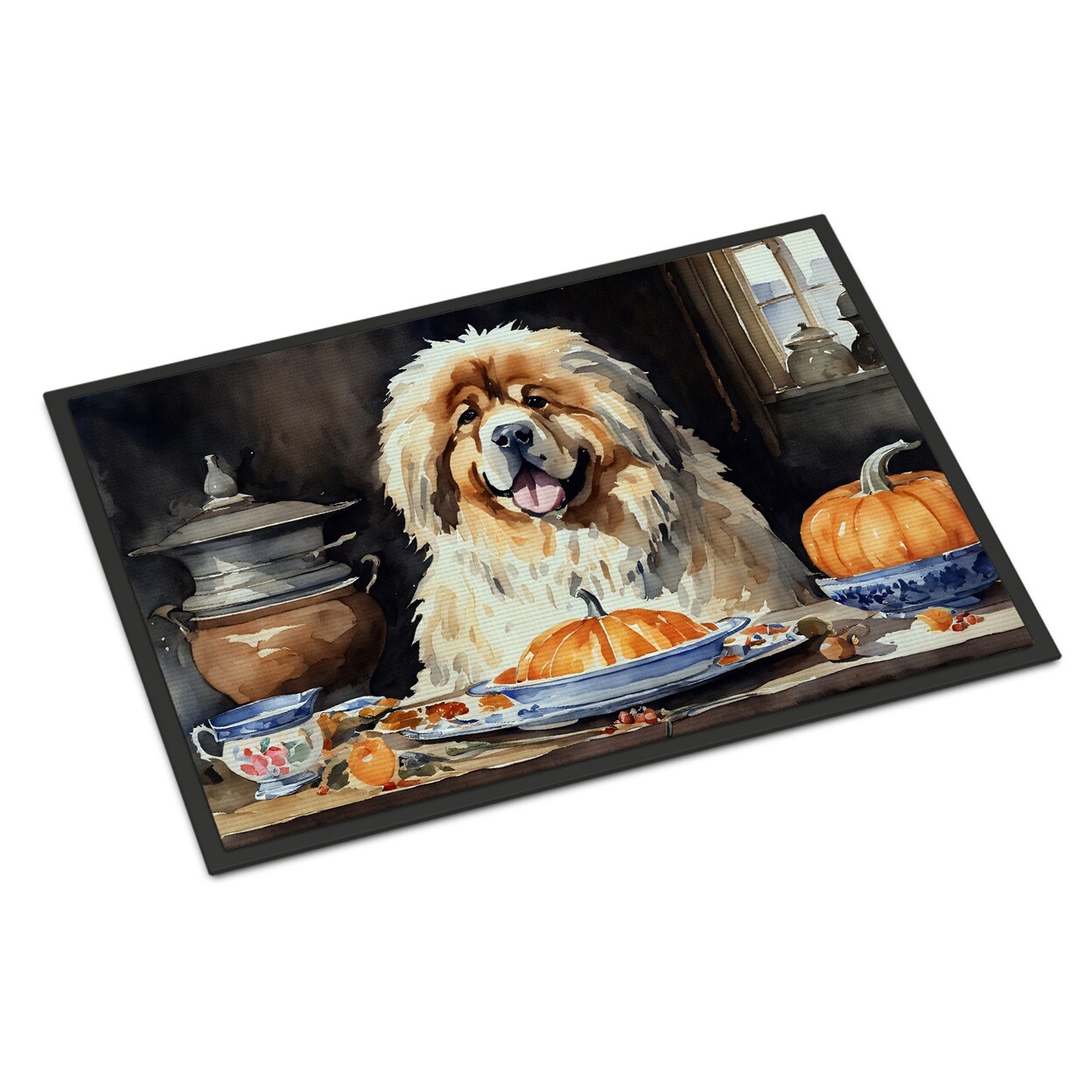 Tibetan Mastiff Fall Kitchen Pumpkins Indoor Or Outdoor Mat 24X36 ...