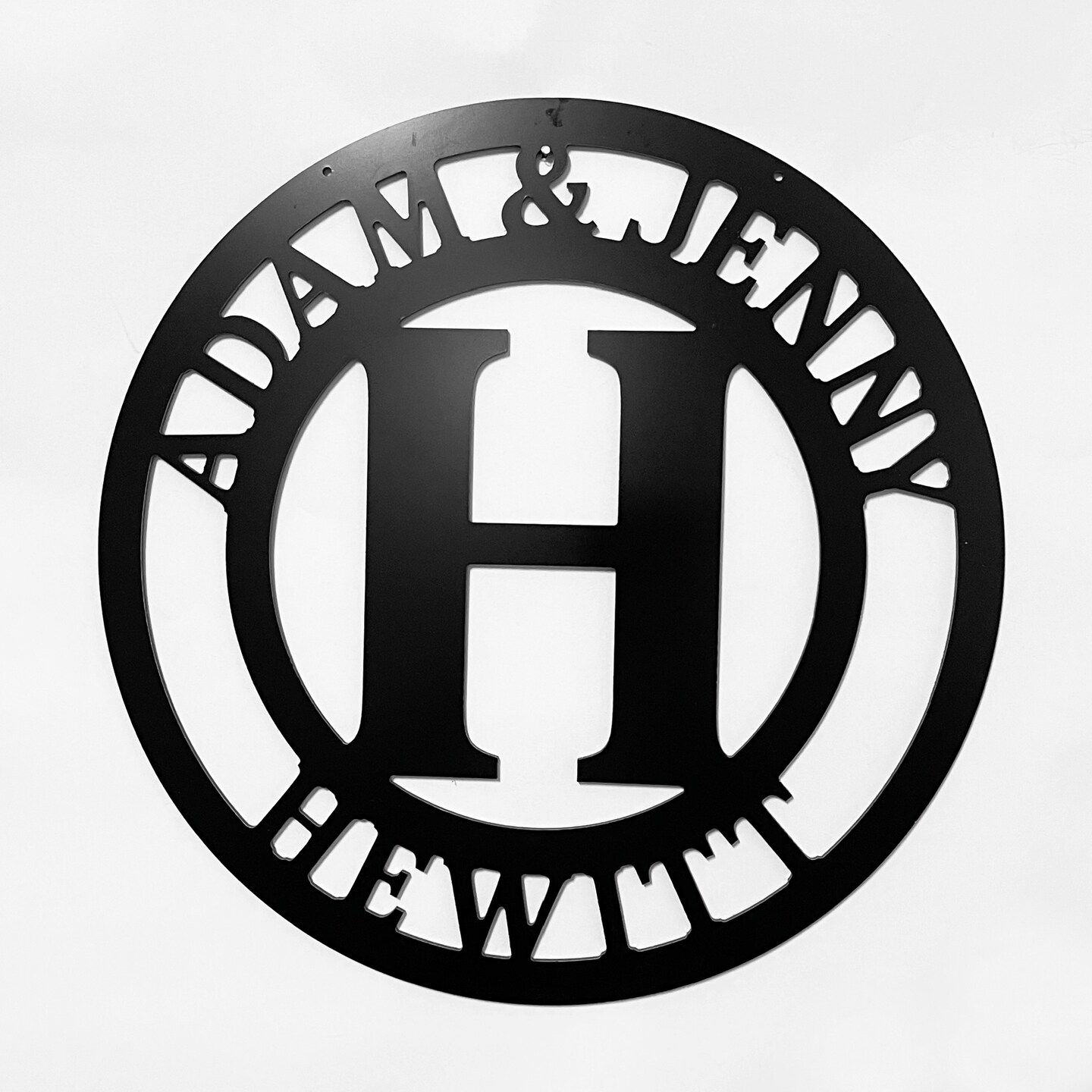 Monogram Family Initial Sign - Block Font Personalized Decor - 14, 18 ...