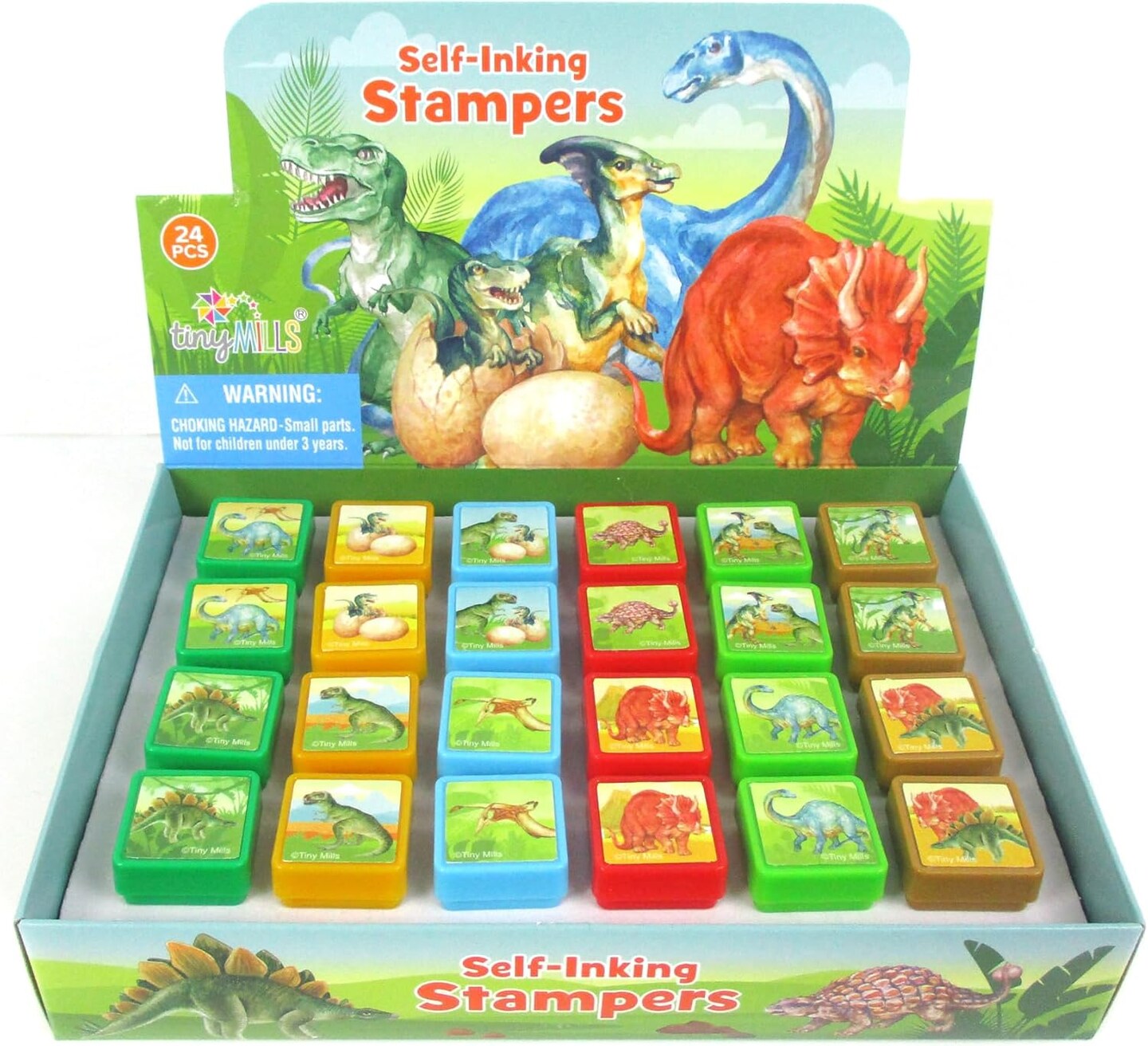TINYMILLS Jurassic Dinosaur Stamps for Kids, 24 Pcs, Self Ink, Birthday ...