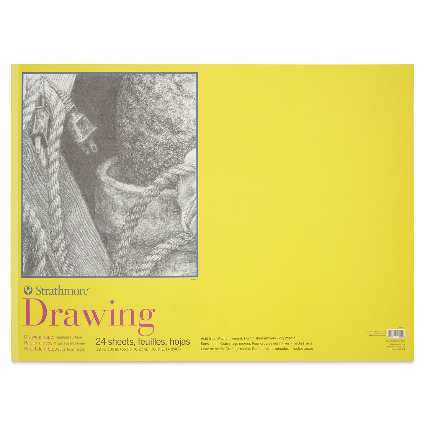Strathmore 300 Series Drawing Pad - 22" x 30", Glue Bound, 24 Sheets ...