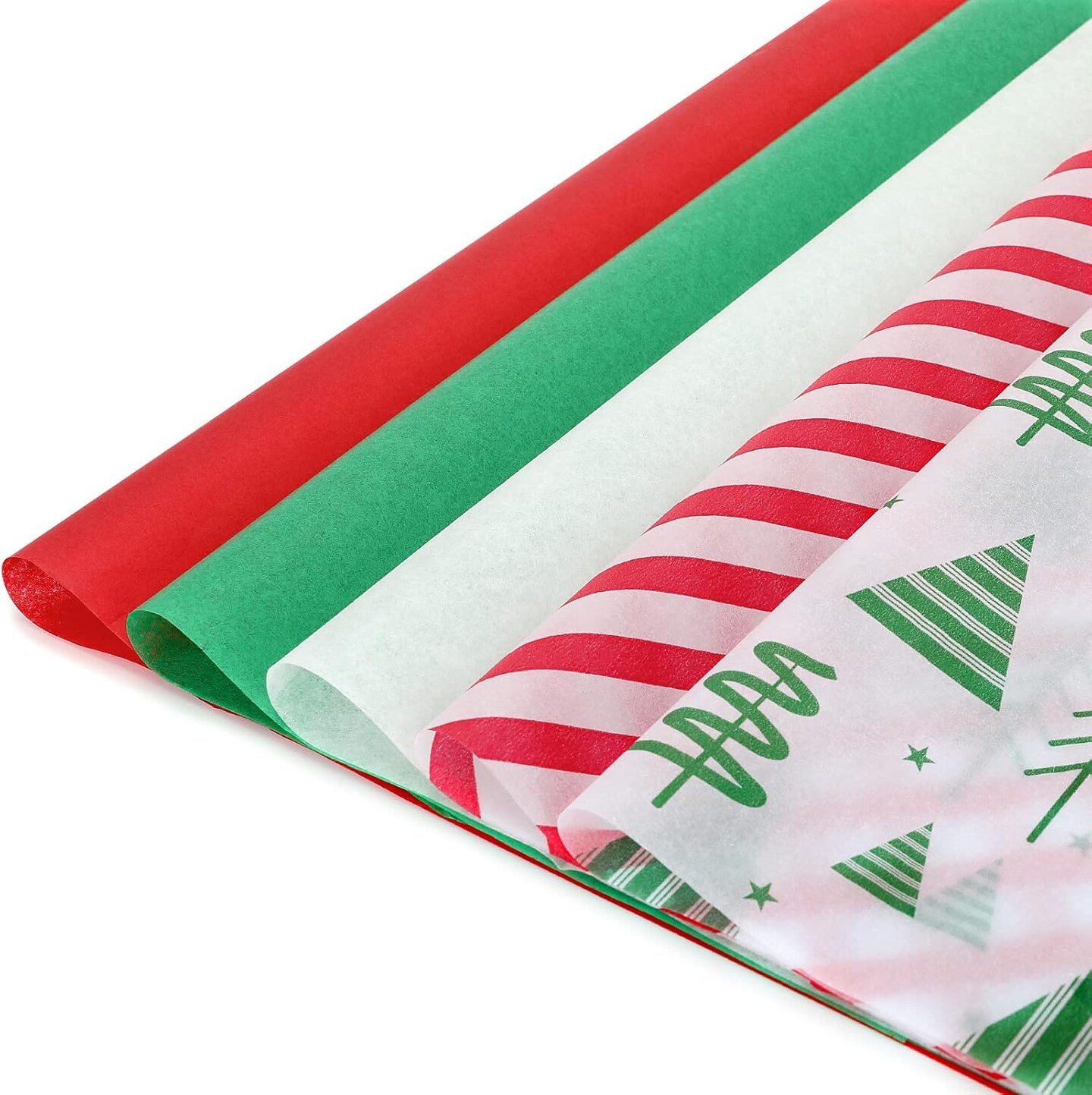 120 Sheets Christmas Tissue Paper for Gift Bags, Red Green and White ...