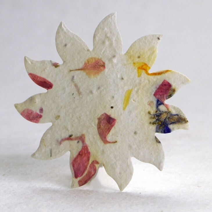 Wildflower Seed Paper Flower Shapes - Cotton Paper Embedded with Petals ...