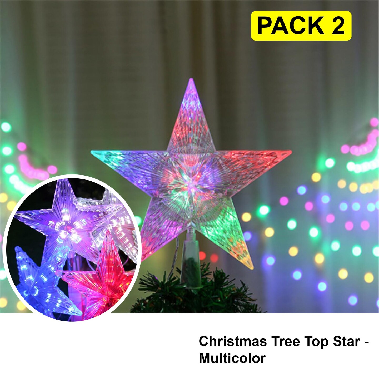 Christmas Multicolor Tree Topper Light | Michaels