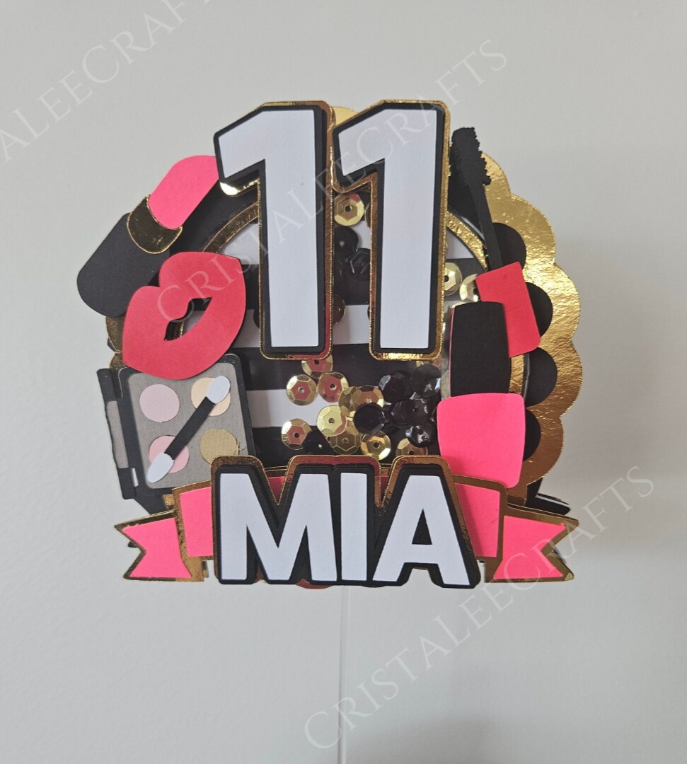 Glam Party Decor - Banner, Cake Shaker Topper, Cupcake Toppers - Make ...