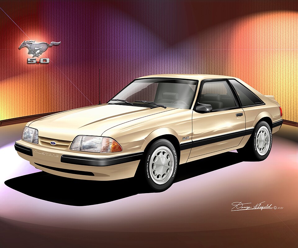 1987 1991 Mustang Lx Sand Beige Car Art Prints By Danny Whitfield