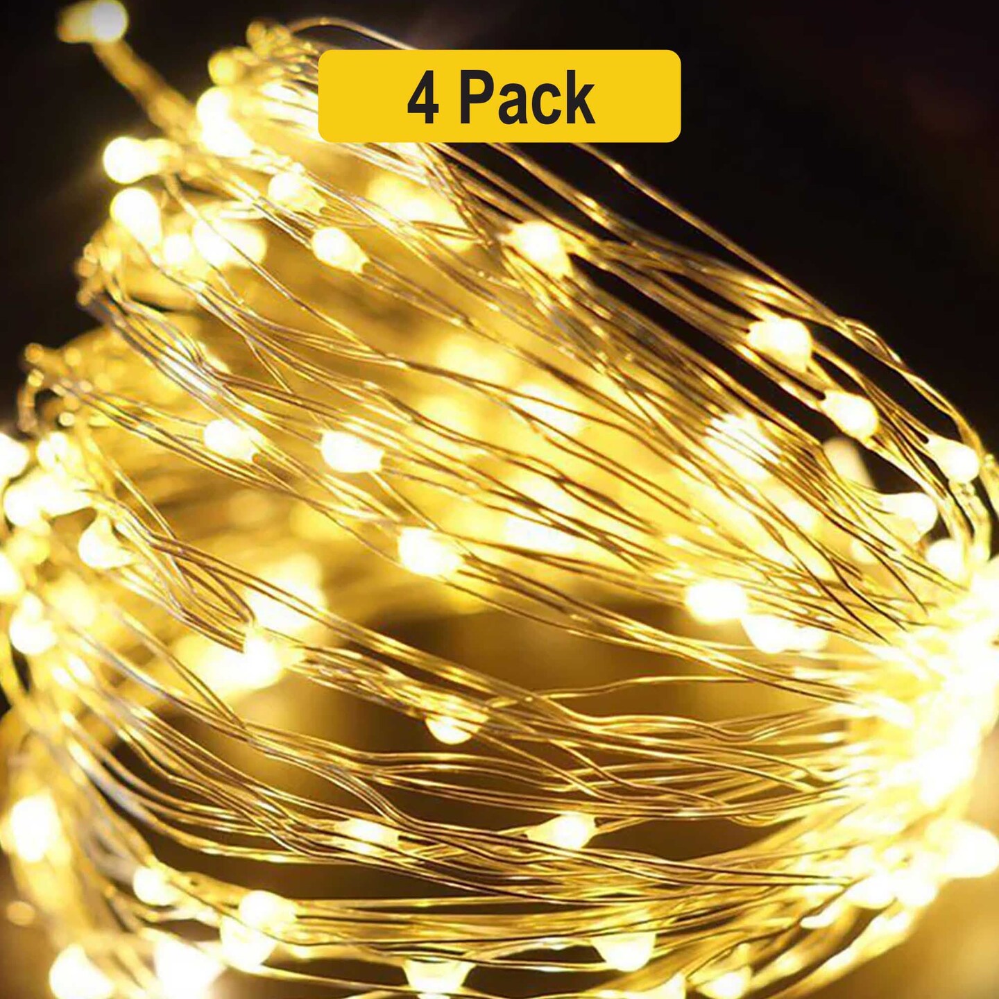 200 LED Silver Copper Fairy Lights — 64ft Plug-In, Flexible & Dimmable ...