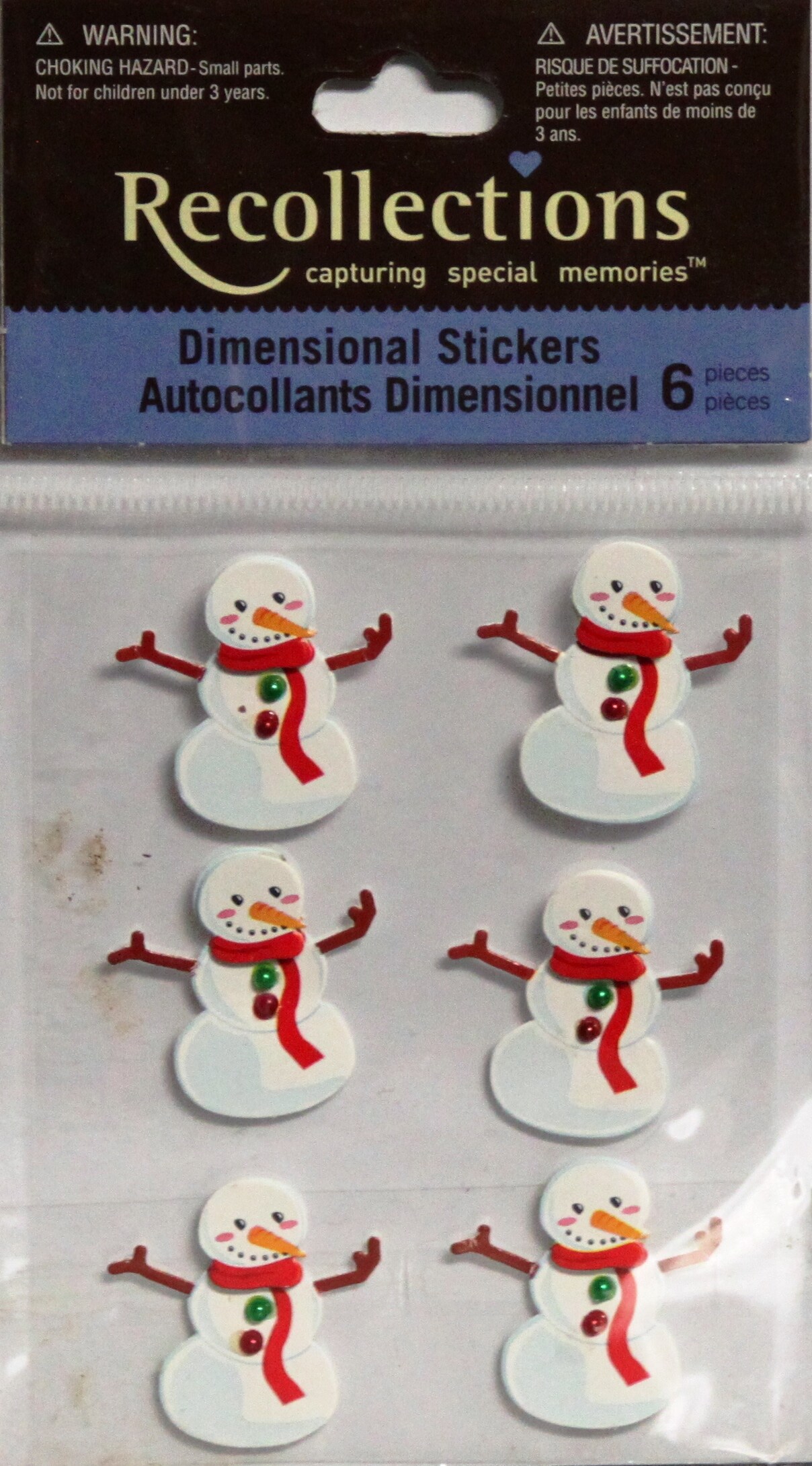Recollections Christmas Snowman Vintage Stickers | Michaels