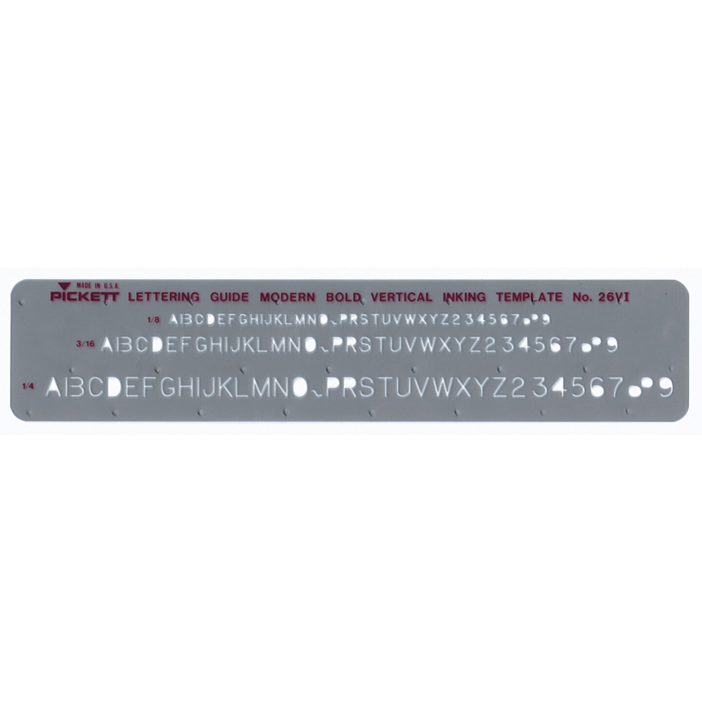 Pickett Modern Bold Letters & Numbers Lettering Guide, 1/8", 3/16", 1/4 ...