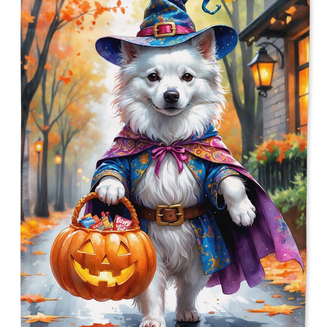 Edge Collections - 28" x 40" - Multicolor - American Eskimo Halloween ...