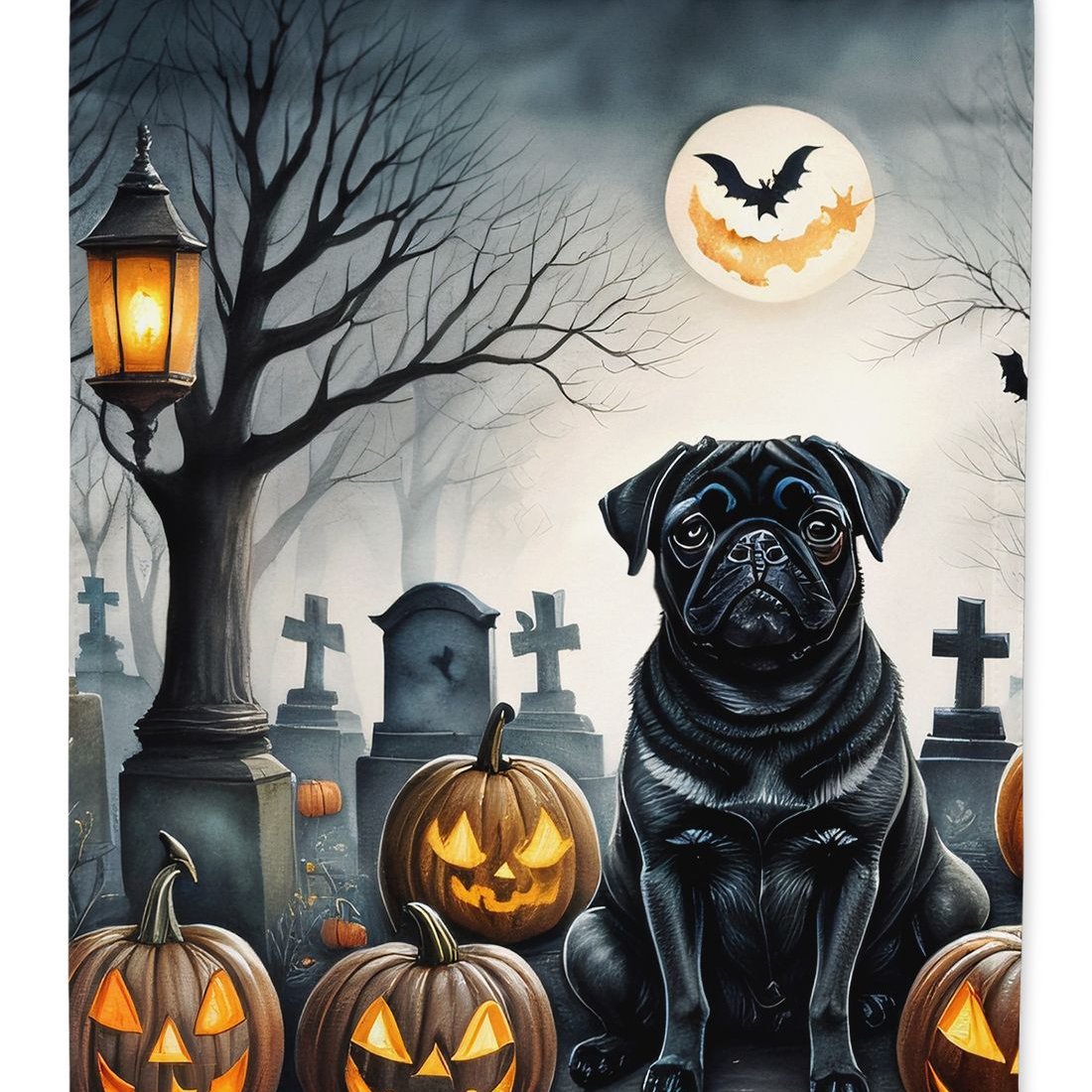 Edge Collections - 28" x 40" - Multicolor - Pug Halloween Decorative ...